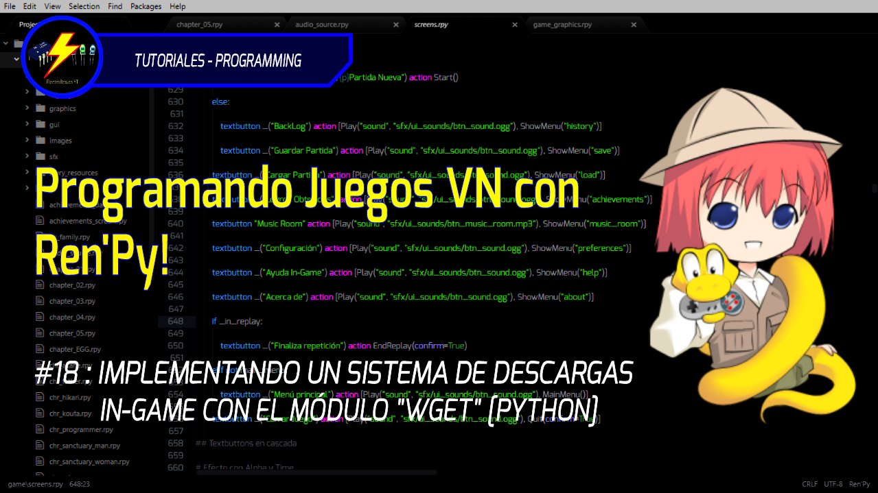 Programando Juegos VN con Ren’Py! #18 - DitecnoMakers